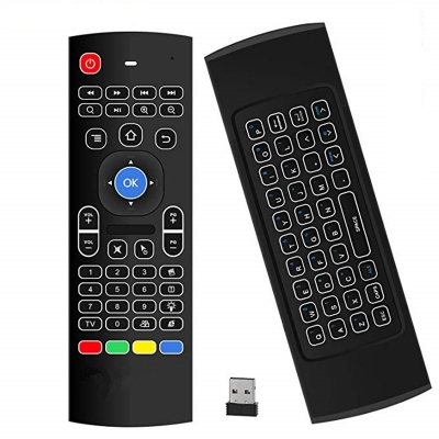 ANDROID TV BOX WIRELESS REMOTE CONTROL KEYBOARD AIR MOUSE 2.4GHZ (BLACK ...