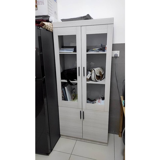 Display Cabinet Glass Almari Buku Bertutup Rak Buku Kabinet Murah File ...