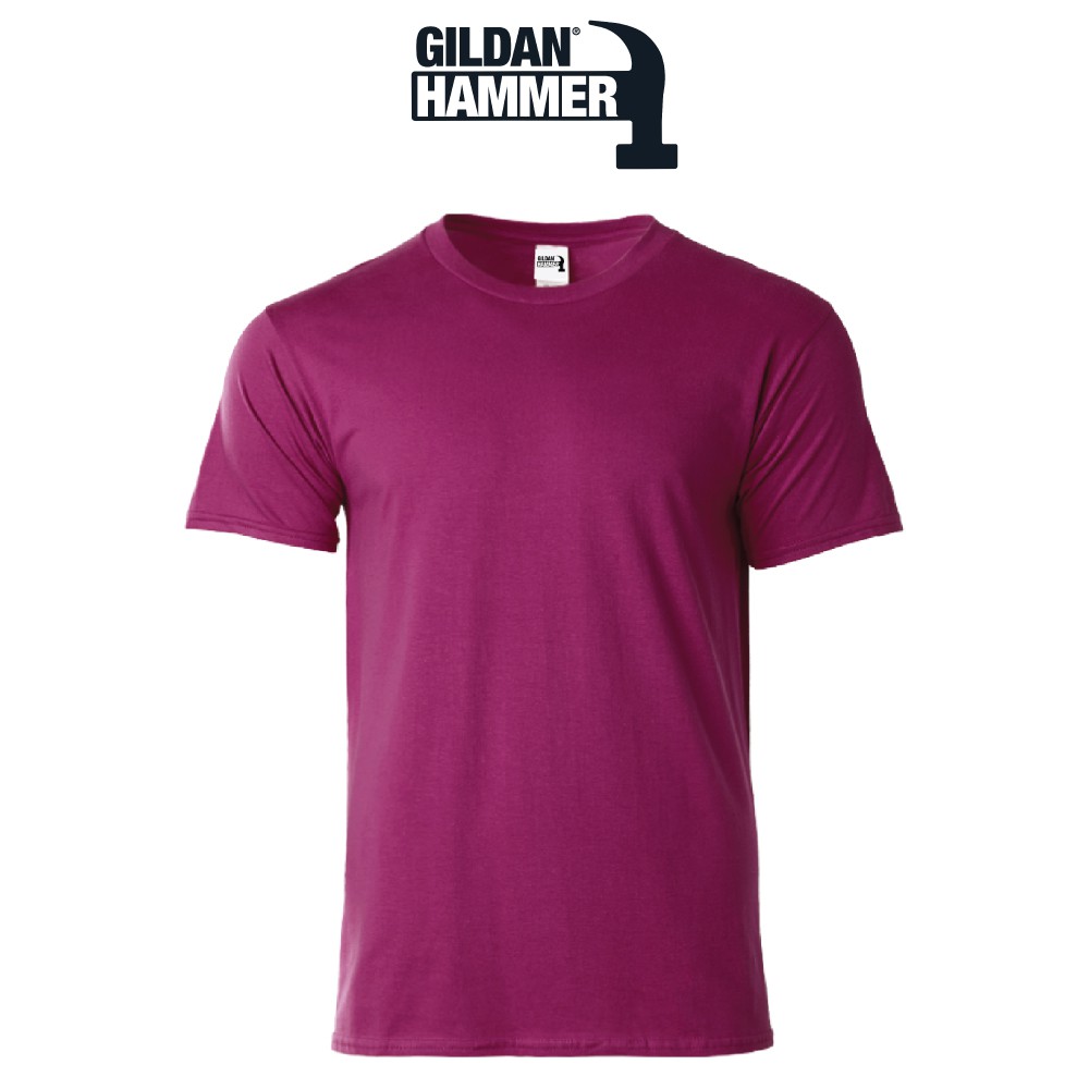 Gildan Hammer Thick 100% Cotton Plain Round Neck T-shirt Single - Berry ...