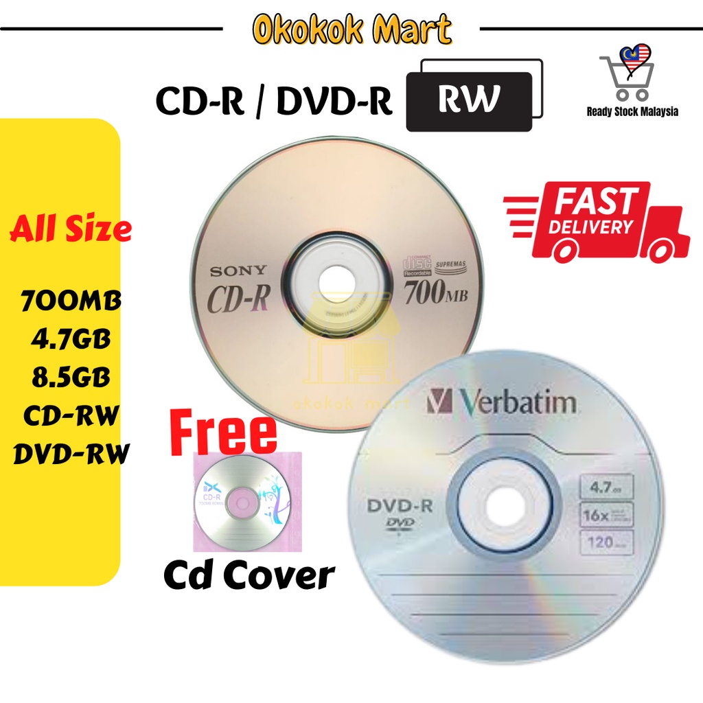 CD-R / DVD-R Blank Disc Blank + Cover 700MB / 4.7GB / 8.5GB Data ...