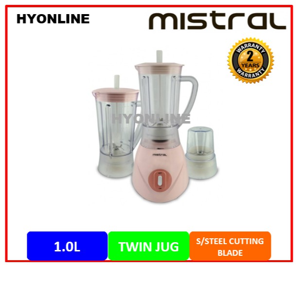 MBL1015 - MISTRAL TWIN JUG BLENDER WITH DRY MILL GRINDER | Shopee Malaysia