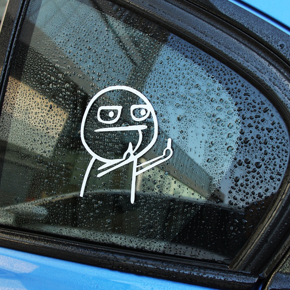 Cartoon JDM Funny Middle Finger Reflective Vinyl Car Sticker Motorcycle ...
