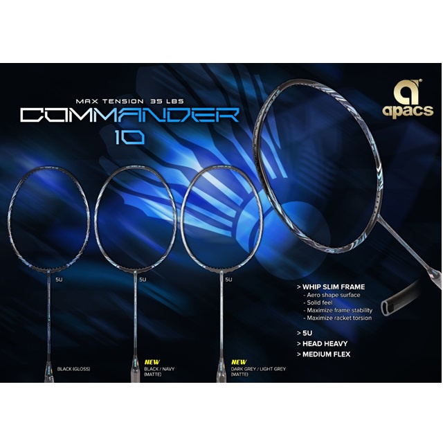 Apacs Commander 10【FRAME OR INSTALL STRING 4-knot+Overgrip】(ORIGINAL ...