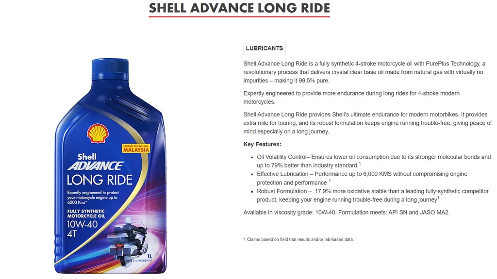 Minyak Moto shell Original 100% Shell ax3 ax7 10W-40 4t shell advance ...