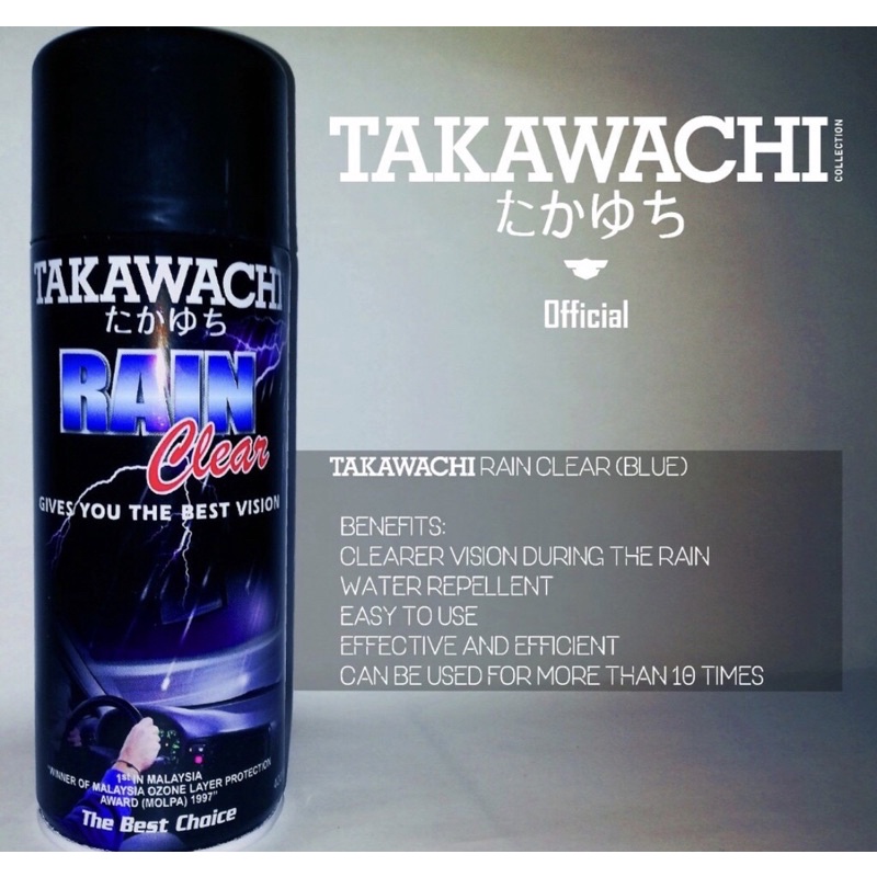 TAKAWACHI Rain Clear (Car Mirror & glass water repellent) NO SHIPPING ...