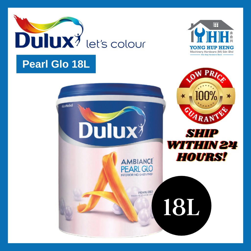 18L Dulux ICI Pearl Glo (standard colour) cat dalam shinny, cat kilat ...