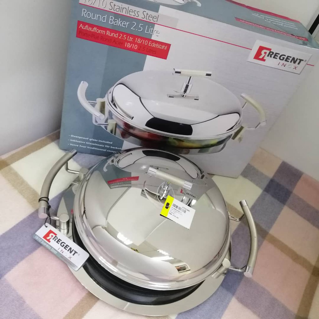 Regent INOX Stainless Steel Round Baked 2.5L | Shopee Malaysia