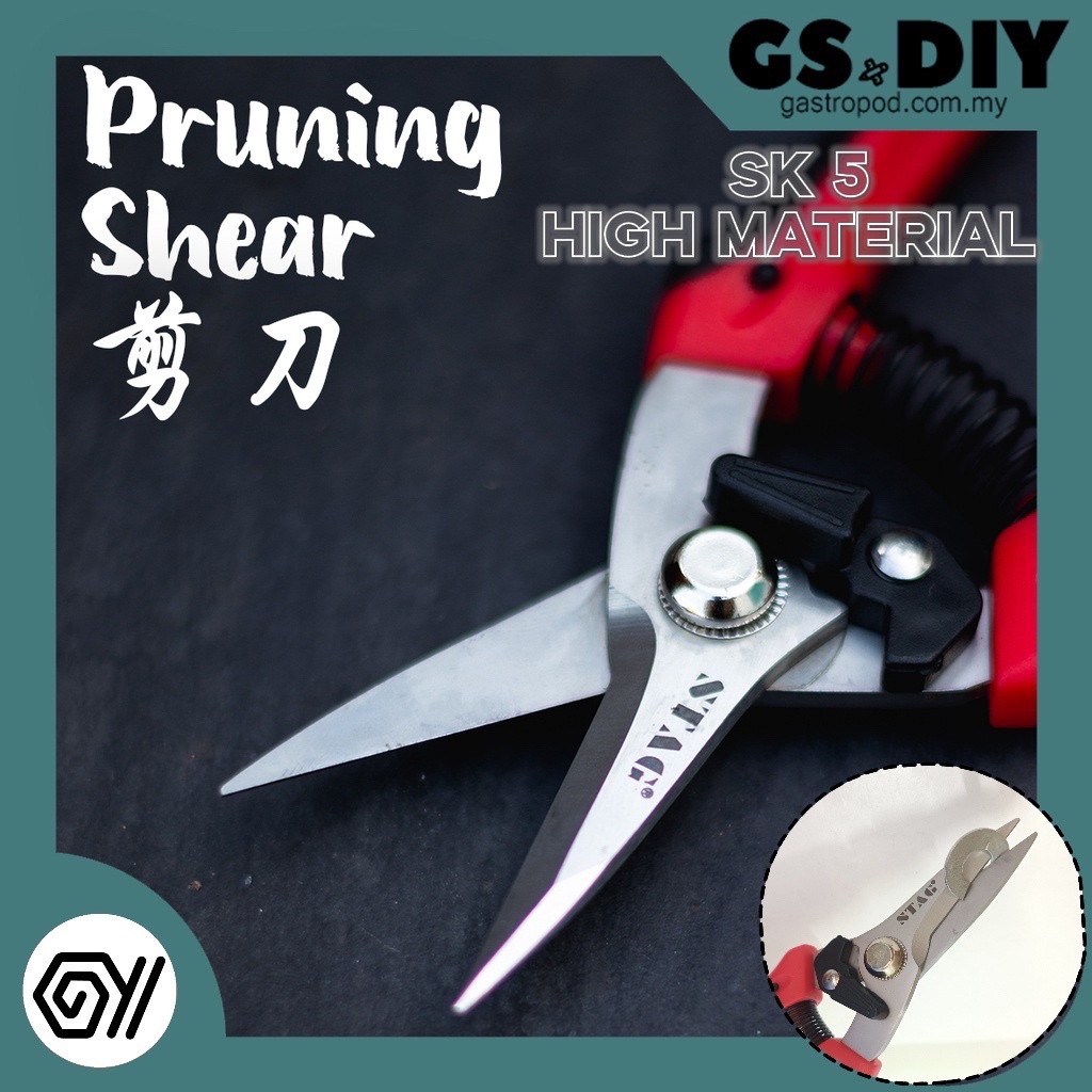 🏷️7" STAG Gunting Pokok Bunga Pruning Shears Plant Gardening Cutter⚖ ...
