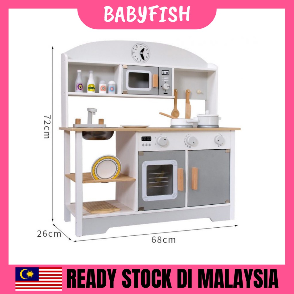 Full Set Wooden Japanese Kitchen Playset Kids Pretend Play Cooking Toy ...