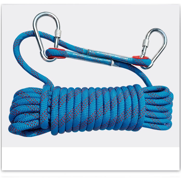 【COD】 10m/20m/30m Climbing Rope Static Utility 2 Carabiners for Outdoor ...