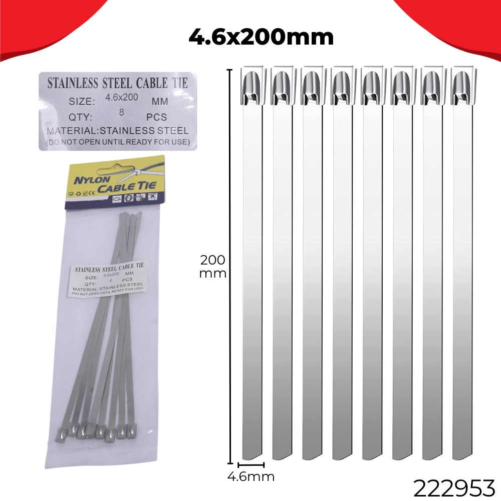 SUPERSAVE Stainless Steel Cable Tie 200/250/300mmL Heavy Duty Outdoor ...