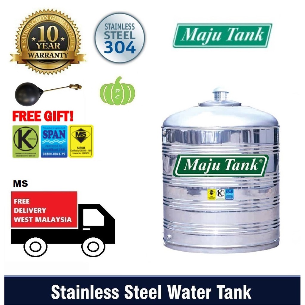 Maju Tank 304 Stainless Steel Water Tank MS Series(250 - 4000 Litres ...