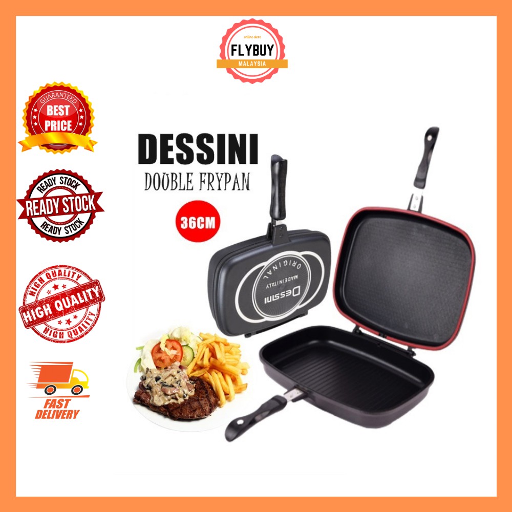 🔥READY STOCK🔥 Magic Pan Dessini Italy Double Side Grill Cooking Fry Pan ...