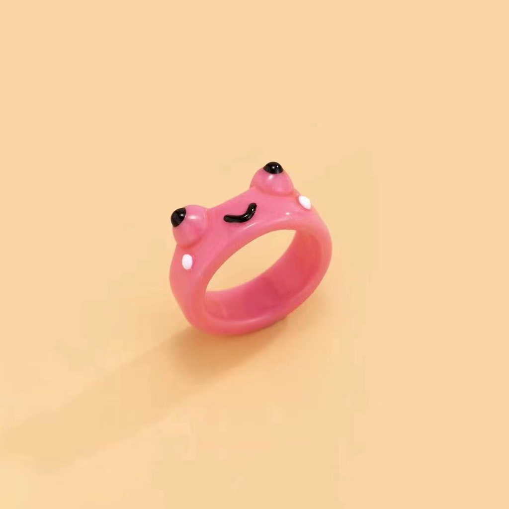 Fashion Simple Cute Colorful Frog Rings For Women And Men / Resin ...
