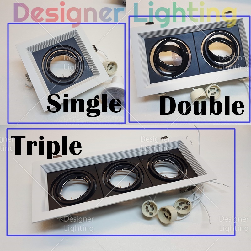 Eyeball Casing with GU10 Bulb Single Double Triple Holder Black White ...