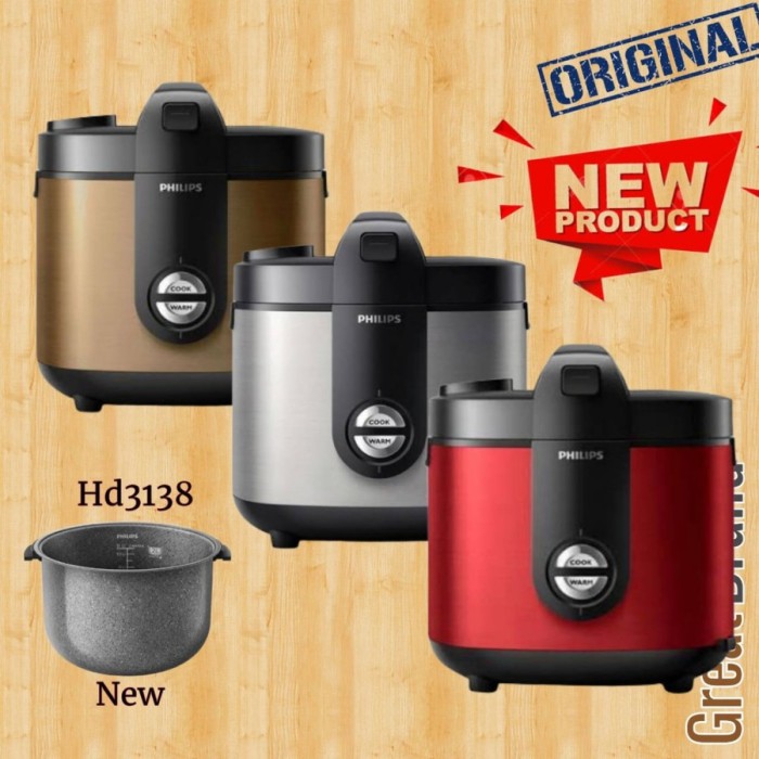 Red Philips HD 3132/32 Stainless PRO Ceramic Rice Cooker | Shopee Malaysia