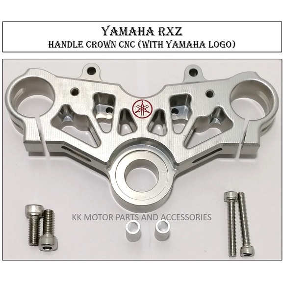 YAMAHA RXZ HANDLE CROWN / HANDLE CROWN BRACKET CNC WITH YAMAHA LOGO ...