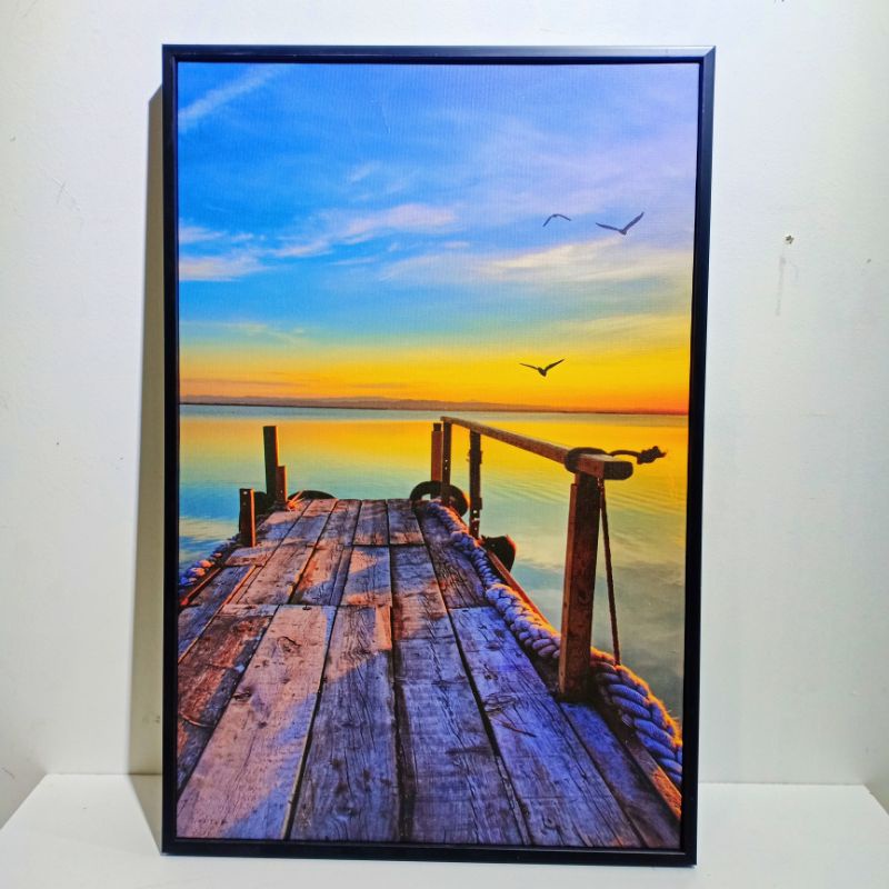 Wall Art with Frame Canvas Painting Dinding Hiasan Gambar Photo picture ...