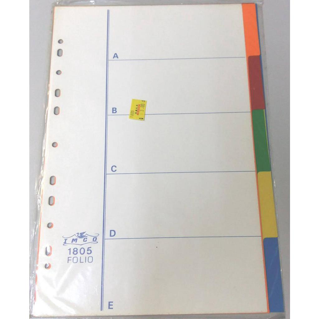 Folio Plastic Index Divider (5 Color) | Shopee Malaysia