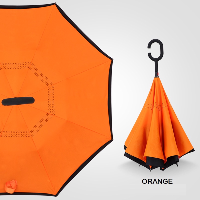 【Ready Stock Msia】Inverted Reverse Umbrella Large C Shape Handle Double ...