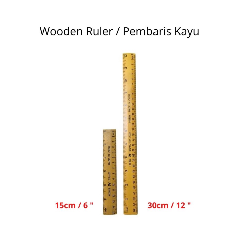Wooden Ruler / Pembaris Kayu - 15cm / 30cm | Shopee Malaysia