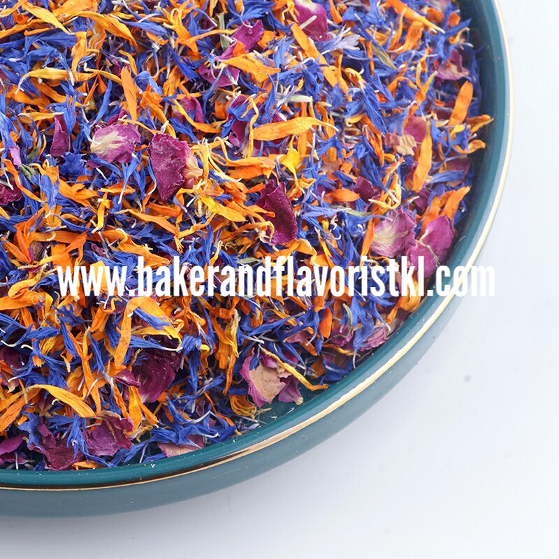 Cake Decoration Edible Dried Flower Petals Flakes 蛋糕装饰 花瓣 食用花瓣 blue ...