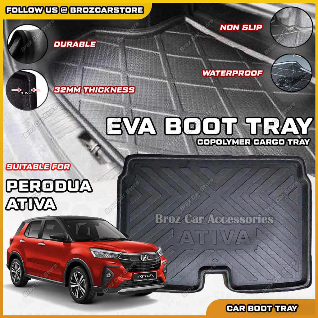 📥 For Perodua Ativa EVA Copolymer Car Boot Tray Luggage Cargo Trunk ...