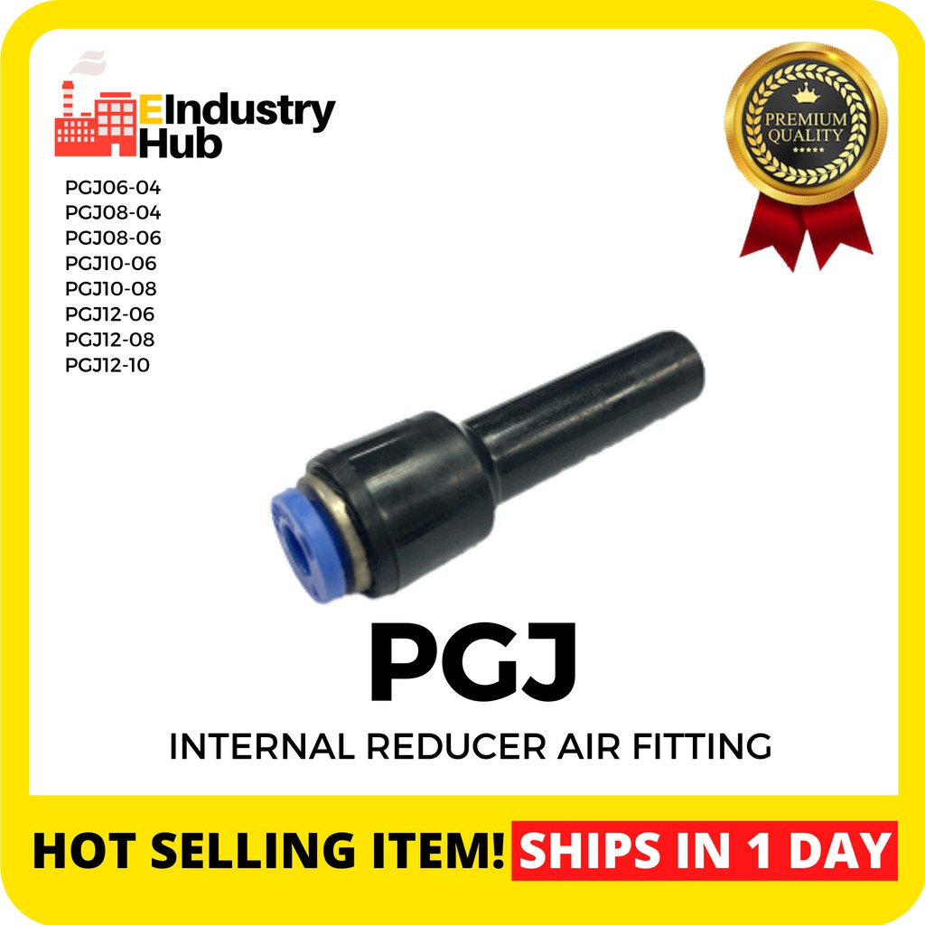 PGJ Pneumatic Internal Reducer Air Fitting Plug In Reducer Quick Joint Fitting (PGJ06,08,10,12 ...