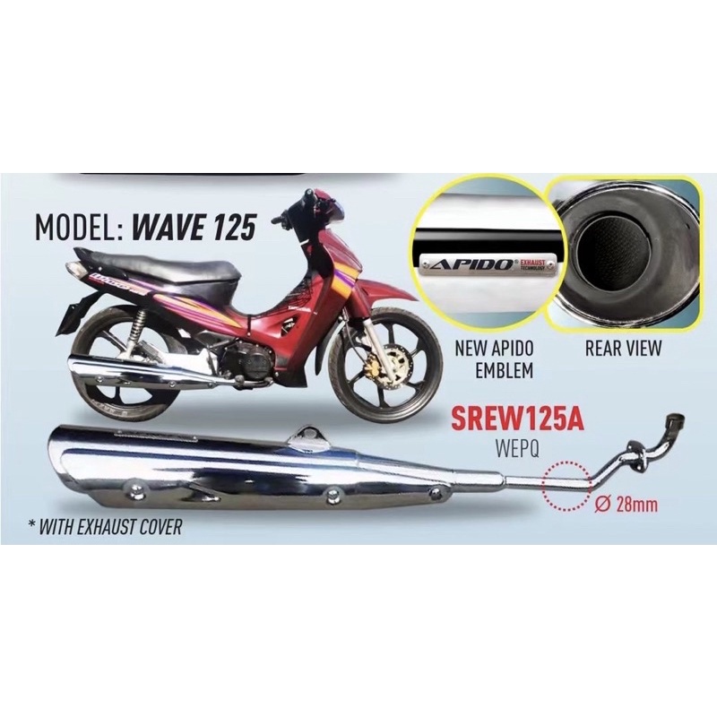 honda wave125 wave125s wave 125s 25mm cutting standard RACING EXHAUST ...