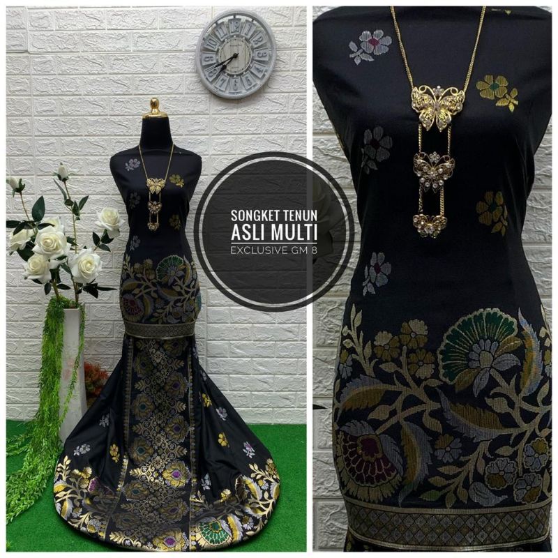 songket bunga raya multi colour exclusive kain quality bagus | Shopee ...