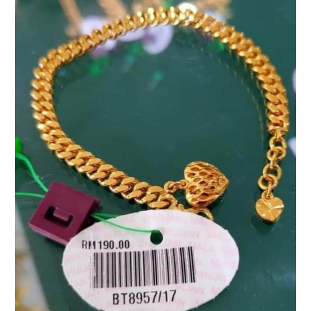 ORIGINAL ZHULIAN, Rantai Tangan saduran emas 999/24k BT5025 | Shopee ...