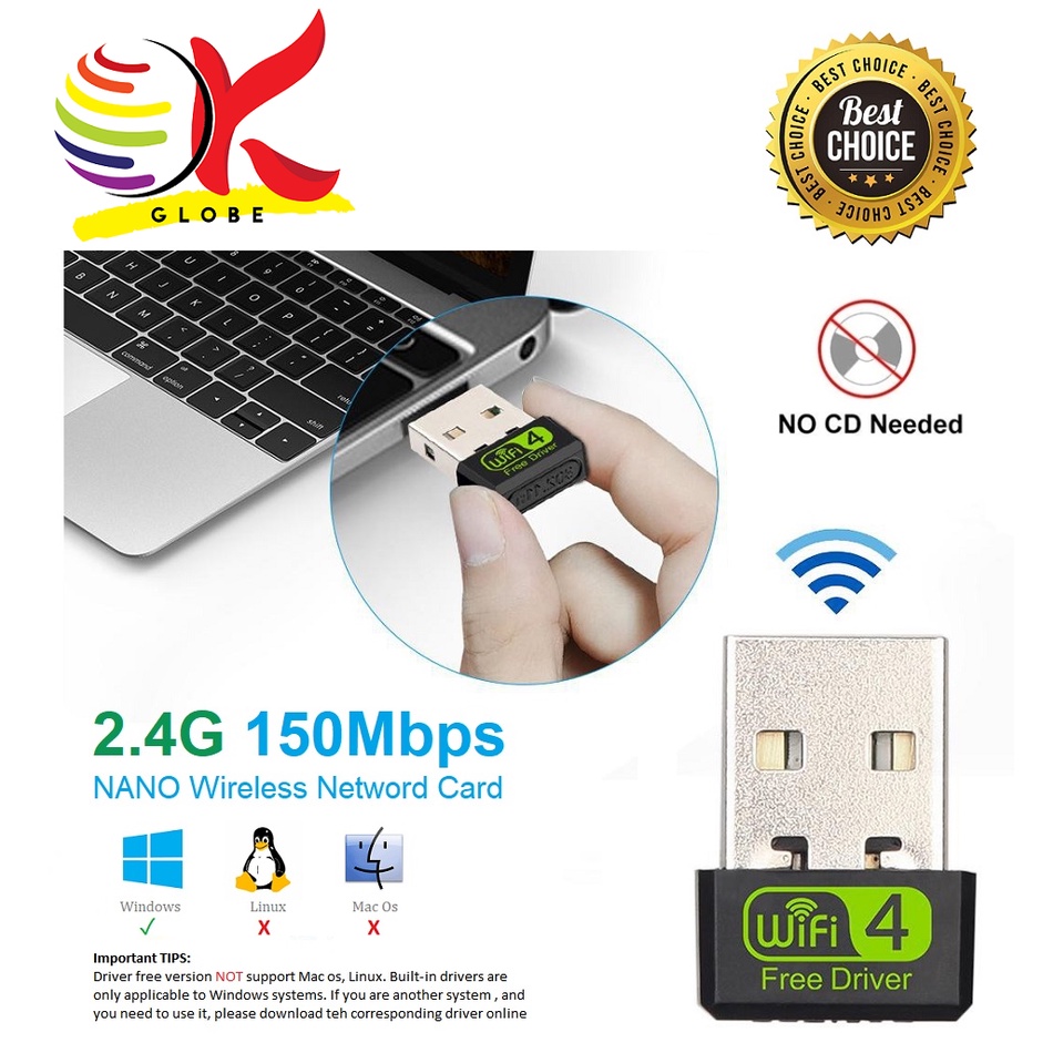 USB WIFI 4 DONGLE ADAPTER FREE DRIVER 150MBPS WIRELESS USB ADAPTER WI ...