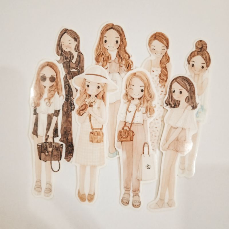 (DSP) 8 PCS BIG AESTHETIC STICKER/ GIRL CUTE STICKER/CUTE GIRL STICKER ...