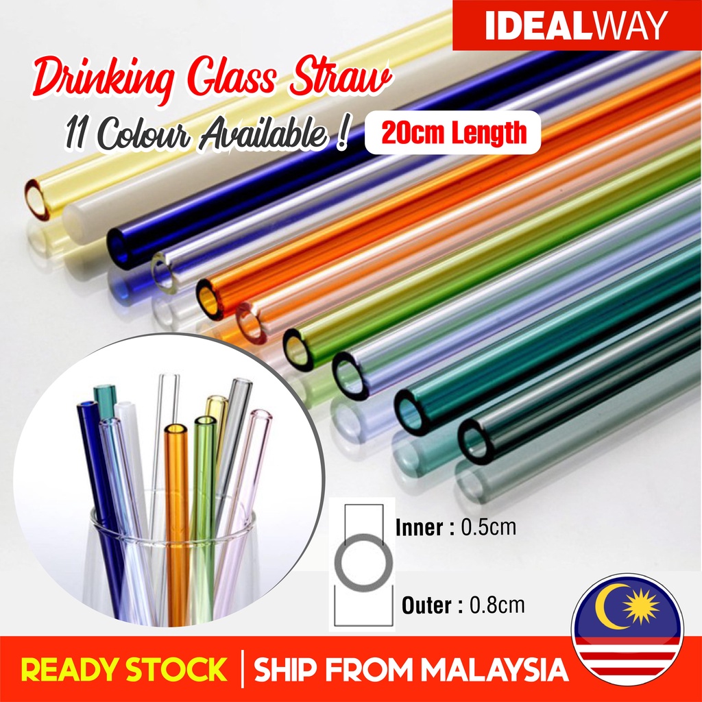 Idealway Reusable Washable Glass Straw 20cm Eco Friendly | Drinking ...