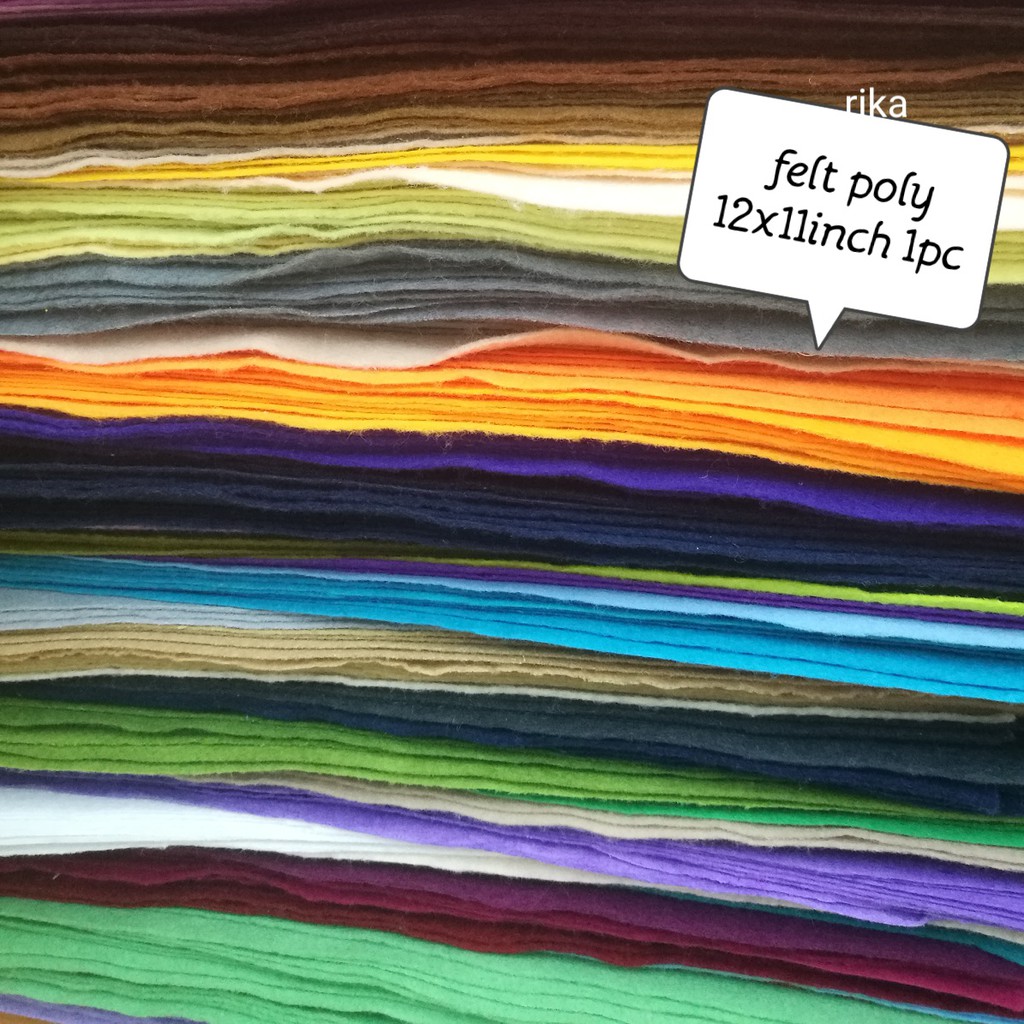 Kain felt poly 2mm 12X11inch koleksi3 1pc | Shopee Malaysia