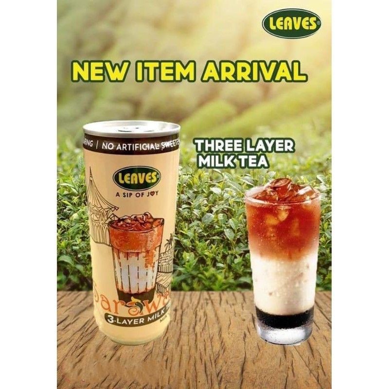 💯 READY STOCK LEAVES® SARAWAK 3-LAYER MILK TEA 240ml | Shopee Malaysia