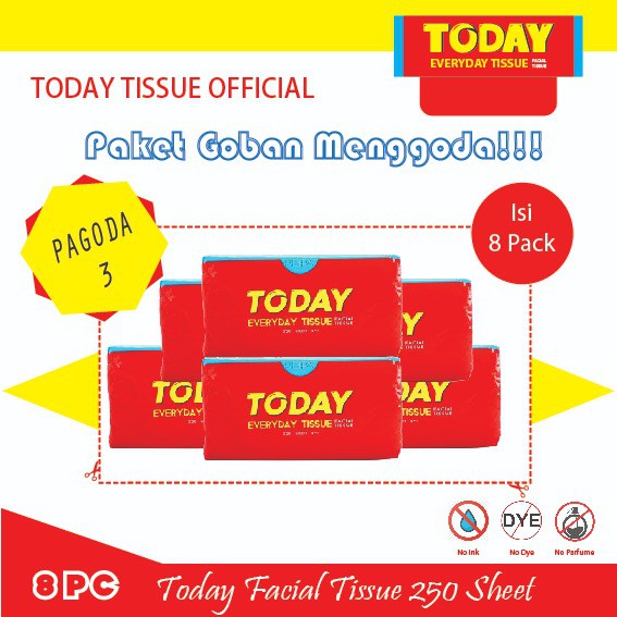 Today Tissue - Pagoda 3 (8pcs Facial 250 Sheet) | Shopee Malaysia