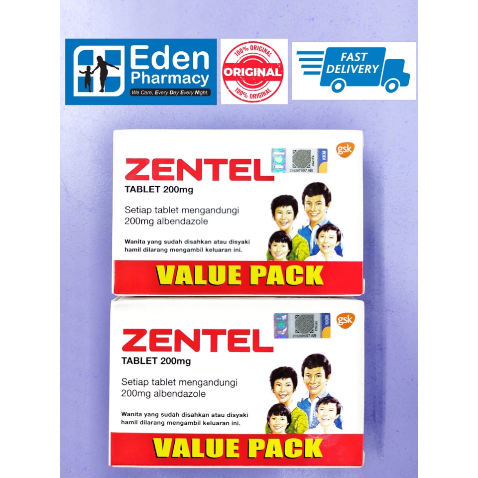 Zentel Tablet 200mg ( Deworm ) Albenzole 2 Boxes ( 8's ) | Shopee Malaysia