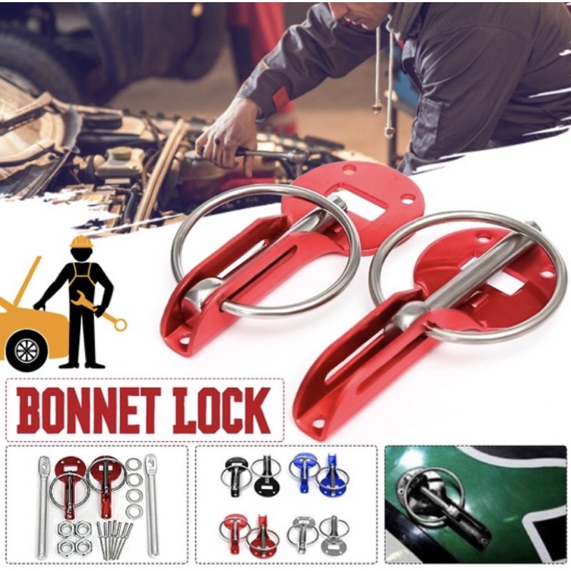 Universal Car Bonnet Hood Pin Lock Car Hood Latch Catch waja wira ...