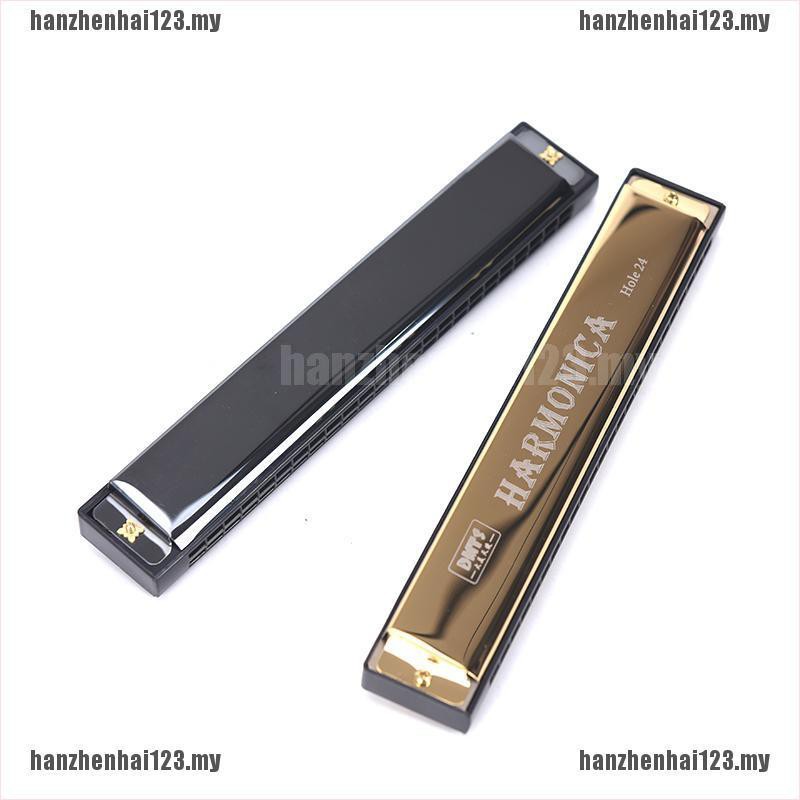 [HAN]24 Hole Key Of C Play Harmonica Tremolo Harmonica Mouth Organ ...