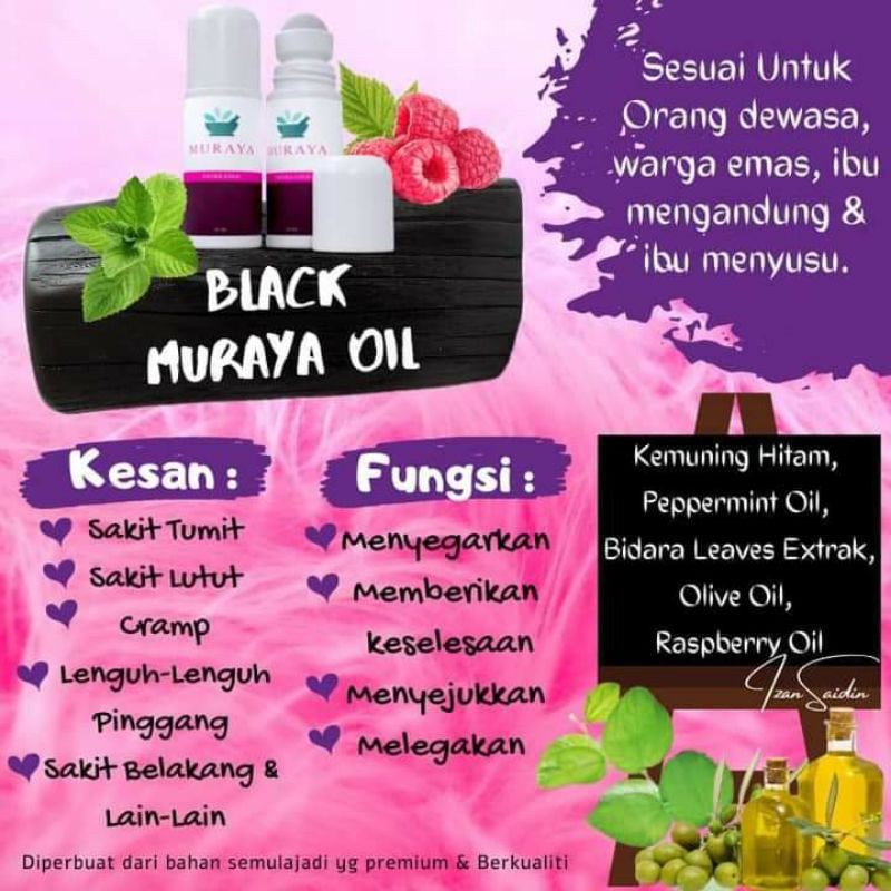 🔥MURAYA OIL🔥 minyak urut roll on viral. sakit pinggang, angin, lenguh2 ...