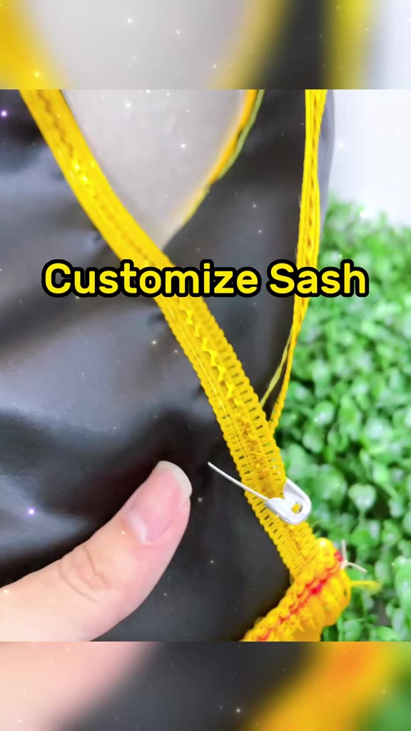 Kain Selempang Custom Sash Gold Trim Custom Selempang Add on Wording Or ...