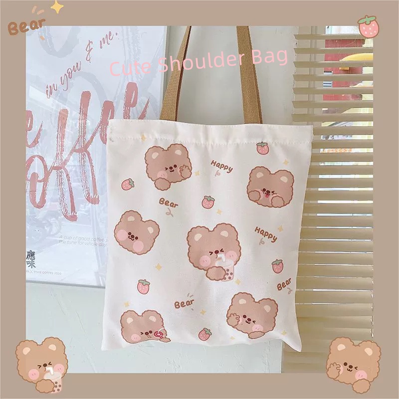 korean Style Bag Cute Bear Bag Women Bag Kanvas Bag Beg College ...