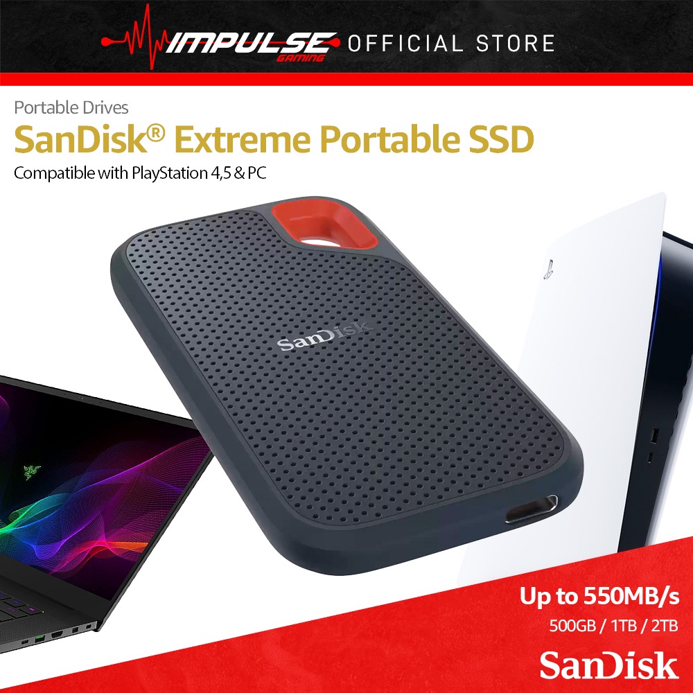 SanDisk Extreme Portable E61 SSD Portable Drive USB 3.2 Gen2 Type-C ...