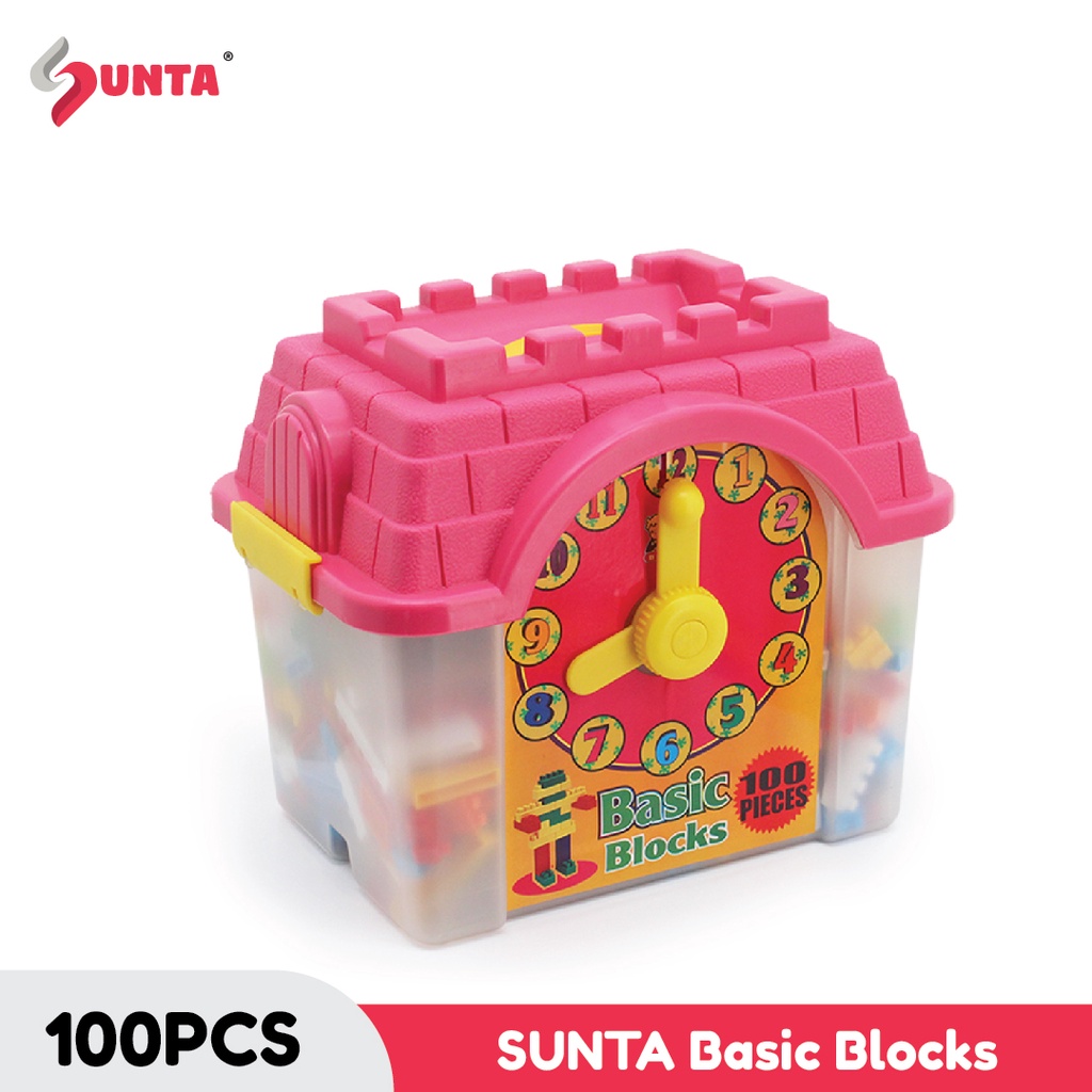 SUNTA Basic Building Blocks with Castle Storage Box (100pcs) | Shopee ...