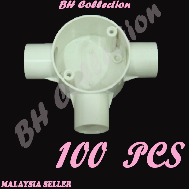 (E73) PVC CONDUIT FITTINGS THREE WAY TEE BOX | Shopee Malaysia
