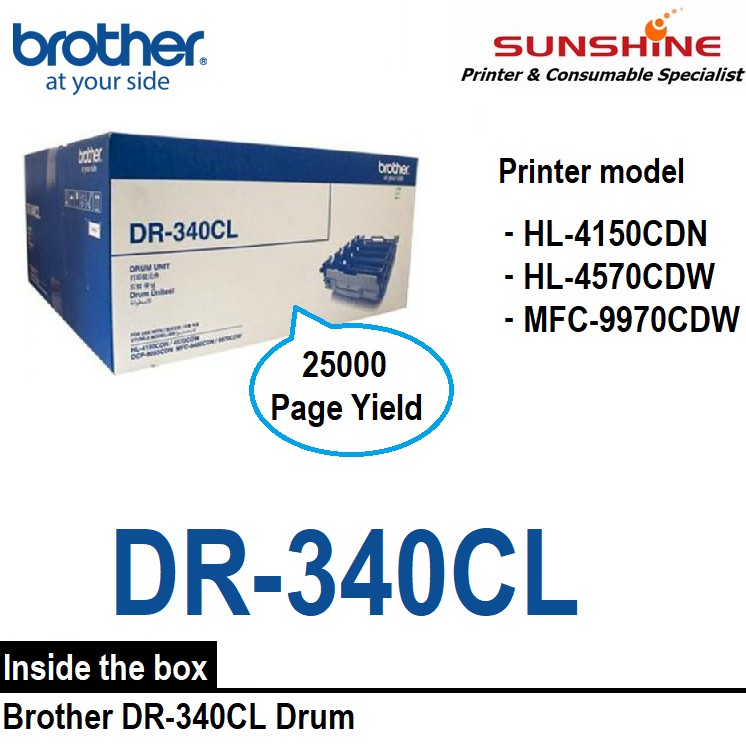 ==ORIGINAL== Brother DR-340CL For HL-4150CDN HL-4570CDW MFC-9970CDW DR340 340CL. | Shopee Malaysia
