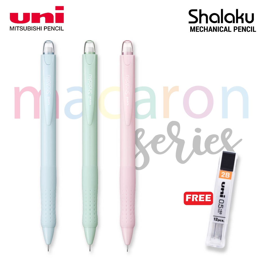 【Uni】Shalaku Macaron Series Mechanical Pencil 0.5mm FREE Pencil Lead M5 ...