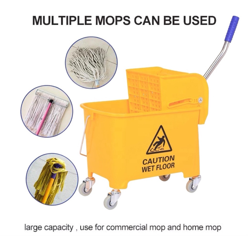 Baldi Mop Kuning/Yellow Mopping Pail With Wringer Trolley 24L/36L / Mop ...