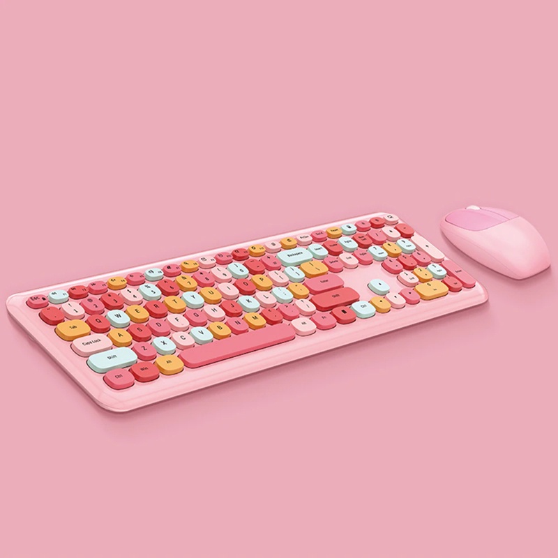 Cute Girlish Wireless Keyboard and Mouse Combo I Silent Lipstick Color ...